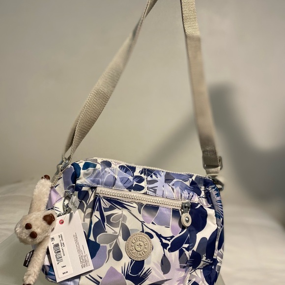 Kipling | Bags | Kipling Floral Lagoon Blue And White Crossbody Bag ...